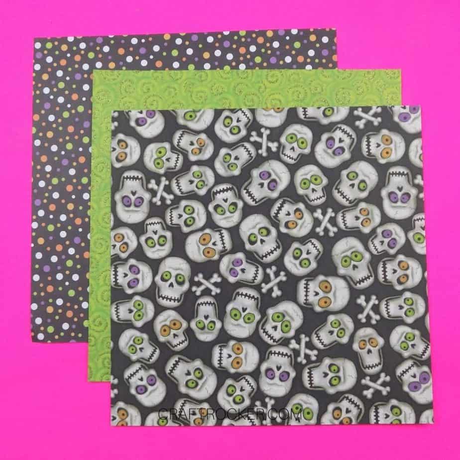 Colorful Skulls Halloween Scrapbook Page - Craft Rocker